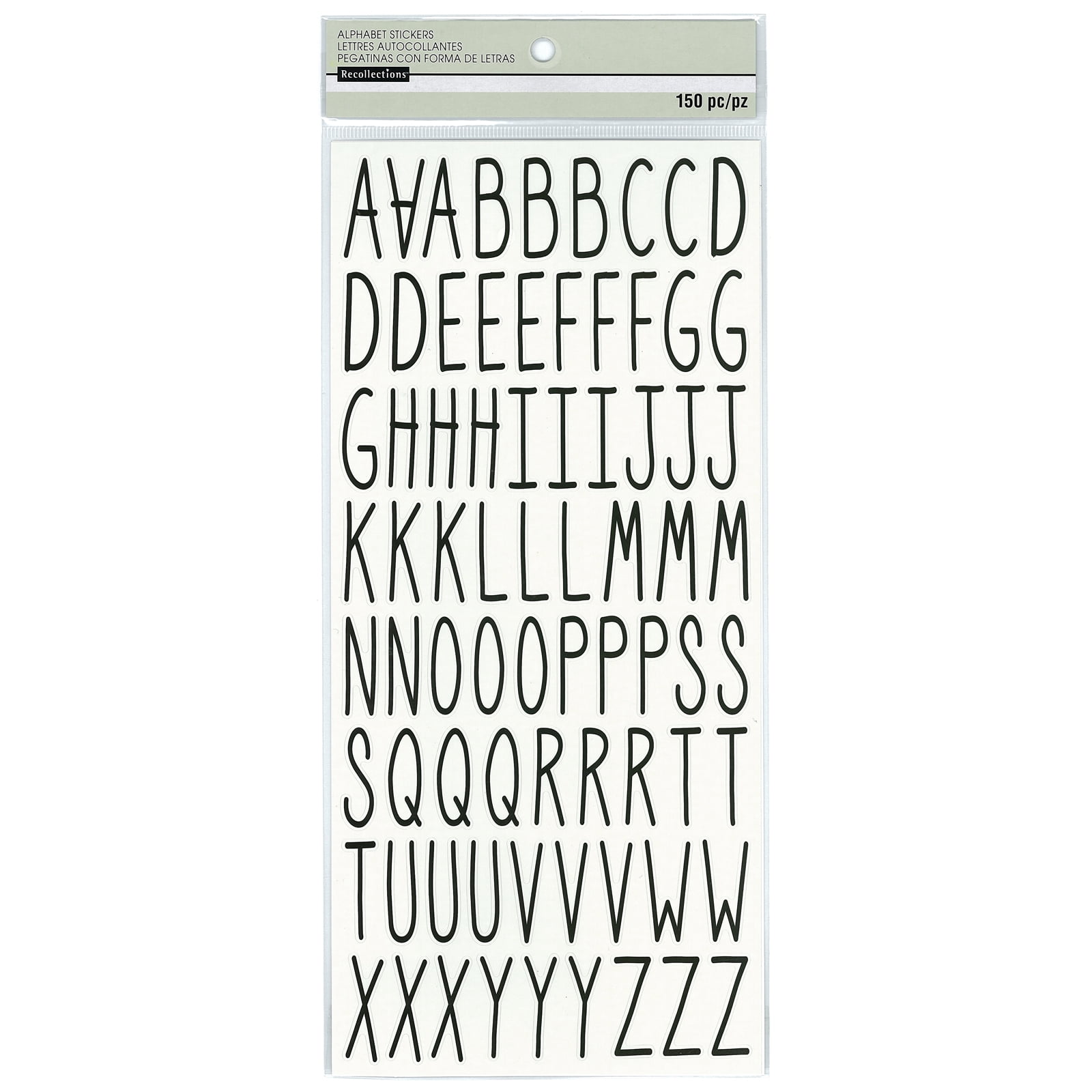 12 Pack: Black Narrow Alphabet Stickers by Recollections™ - Walmart.com