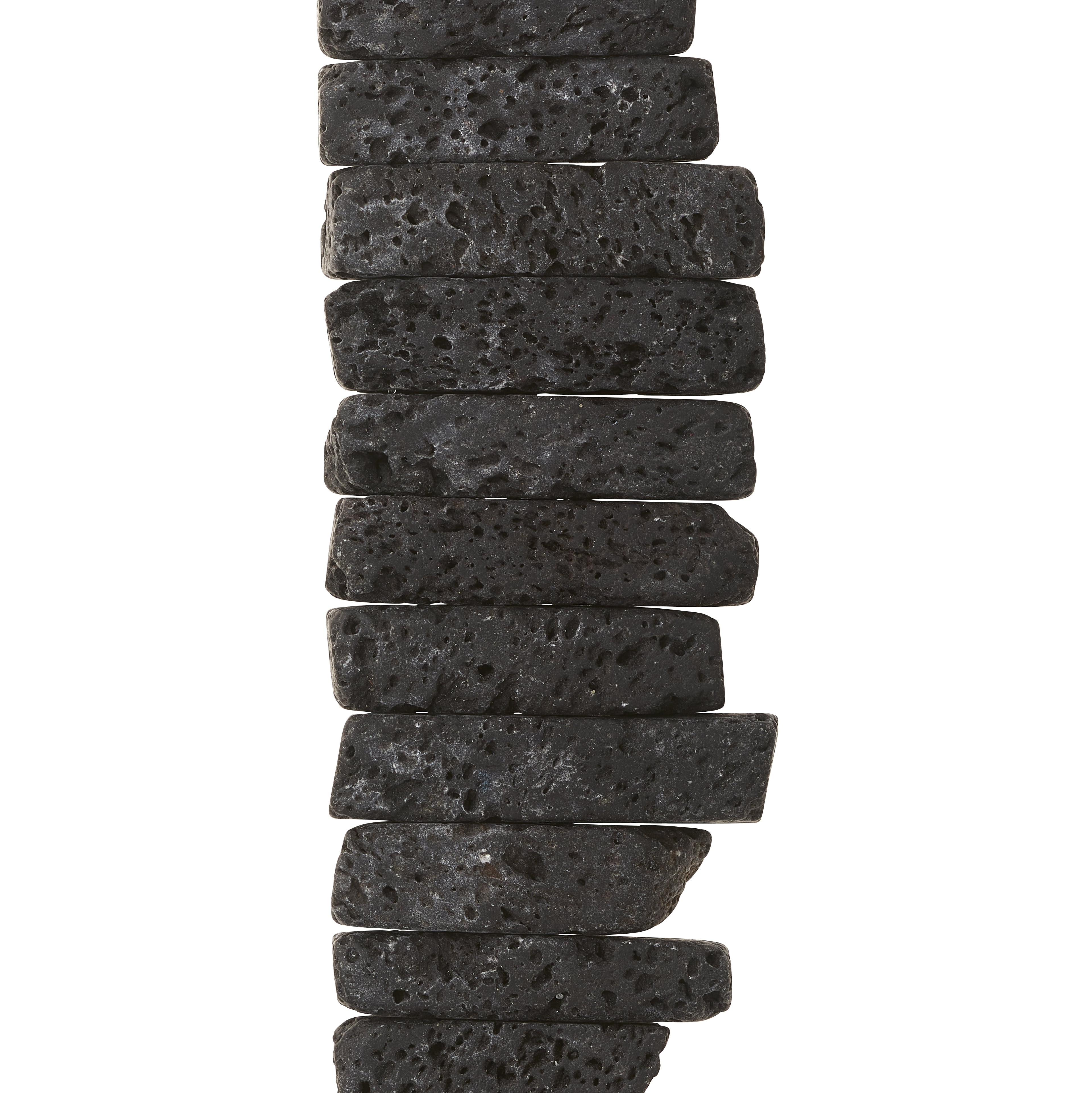 12 Pack: Black Natural Lava Stick Beads - 24mm by Bead Landing ...