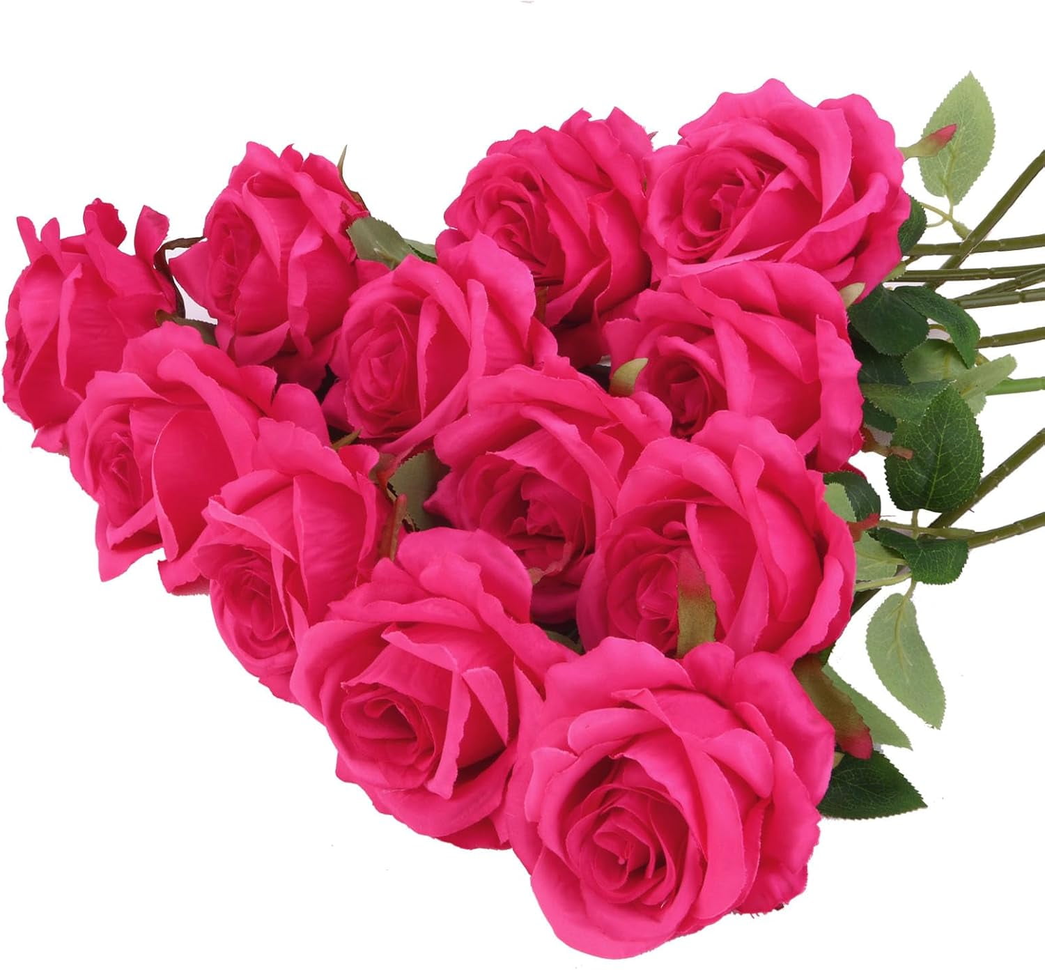 12 Pack Black Roses Artificial Flowers with Stems Fake Silk Black Rose ...