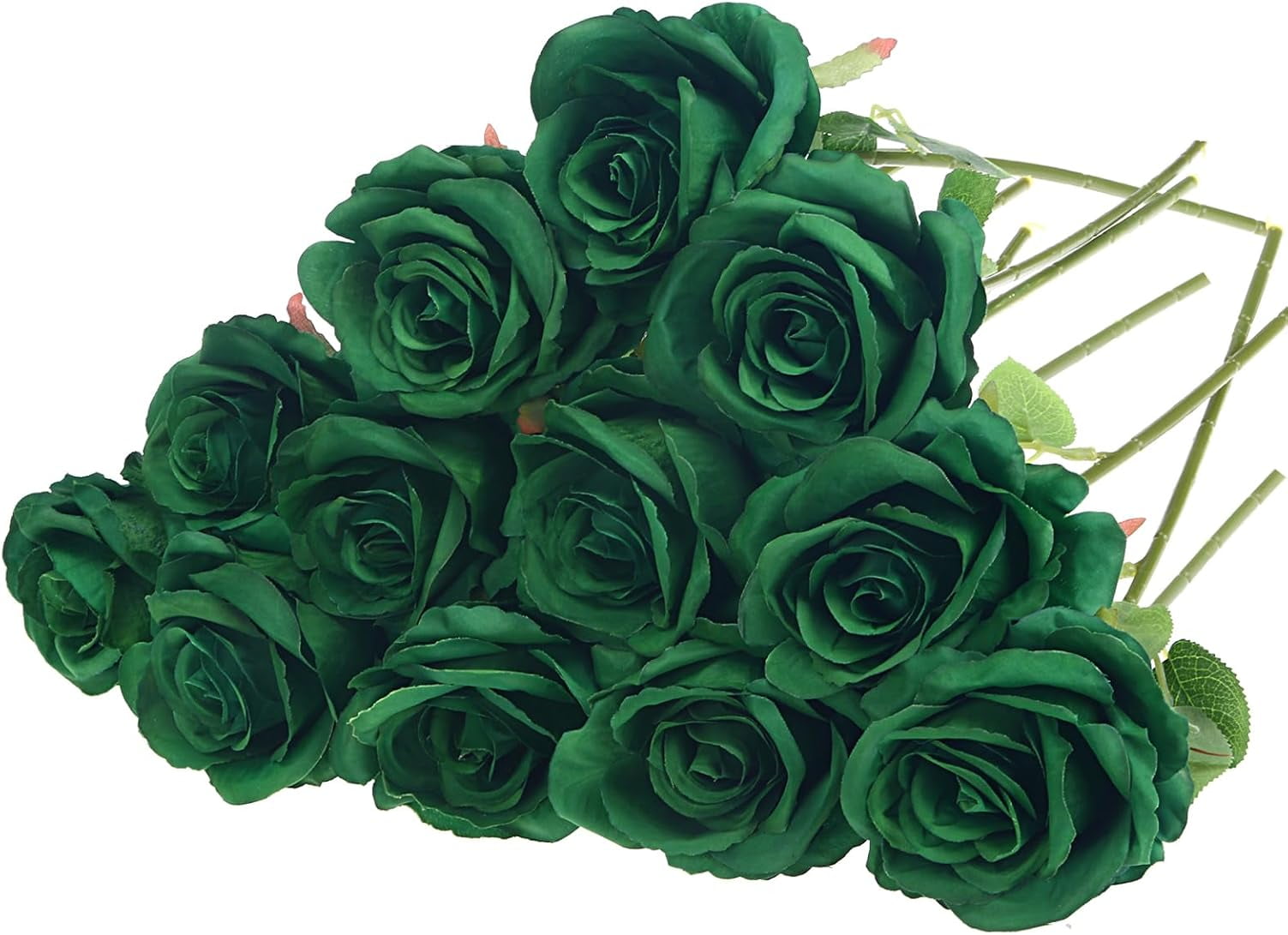 12 Pack Black Roses Artificial Flowers with Stems Fake Silk Black Rose ...