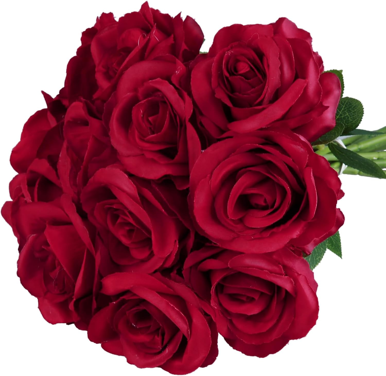 12 Pack Black Roses Artificial Flowers with Stems Fake Silk Black Rose ...