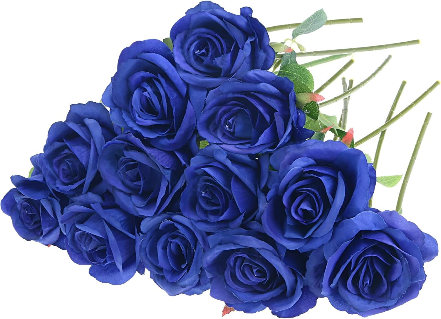 12 Pack Black Roses Artificial Flowers with Stems Fake Silk Black Rose ...