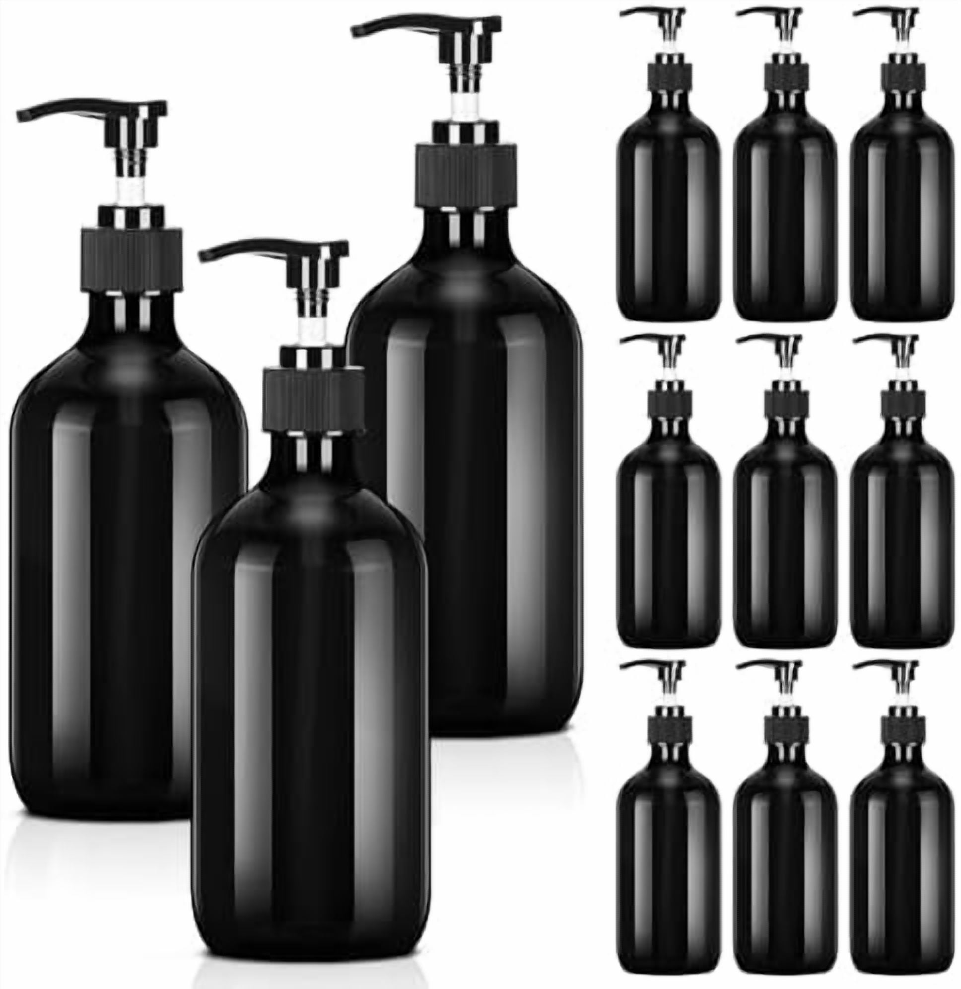 12 Pack Black Soap Dispenser Empty Plastic Pump Bottles Dispenser ...