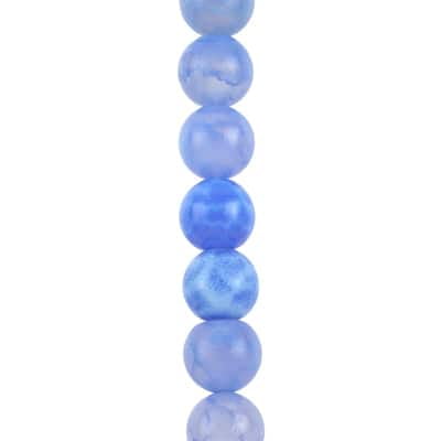 12 Pack: Blue Dyed Fire Agate Round Beads - 8mm by Bead Landing ...