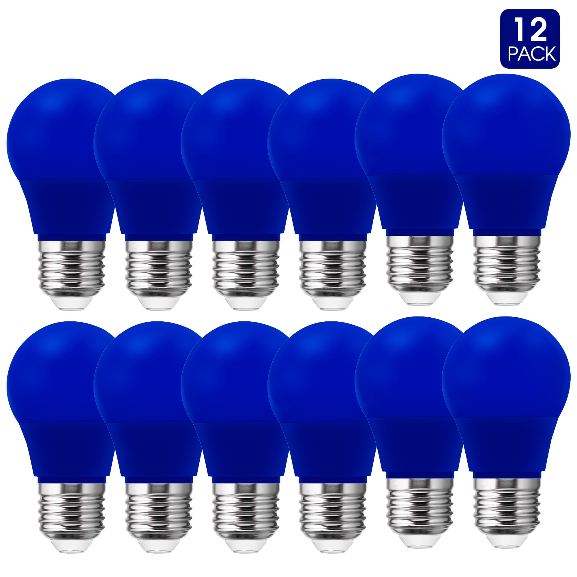 LOHASLED 12 Pack Blue LED Light Bulbs, 3W A15, E26 Base, Non-Dimmable ...