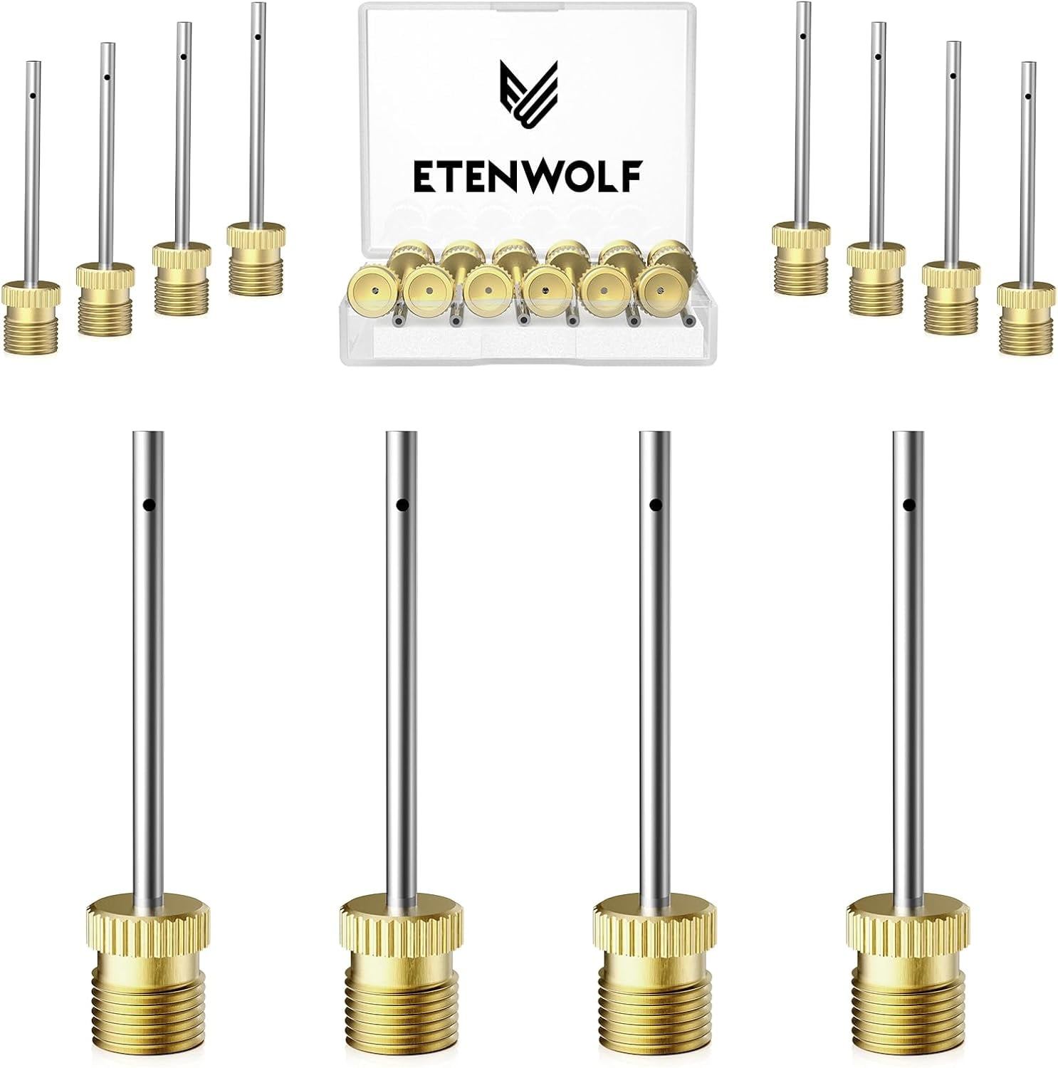 12 Pack Brass Ball Pump Needles, No Break Heavy Duty Air Pump Needles ...