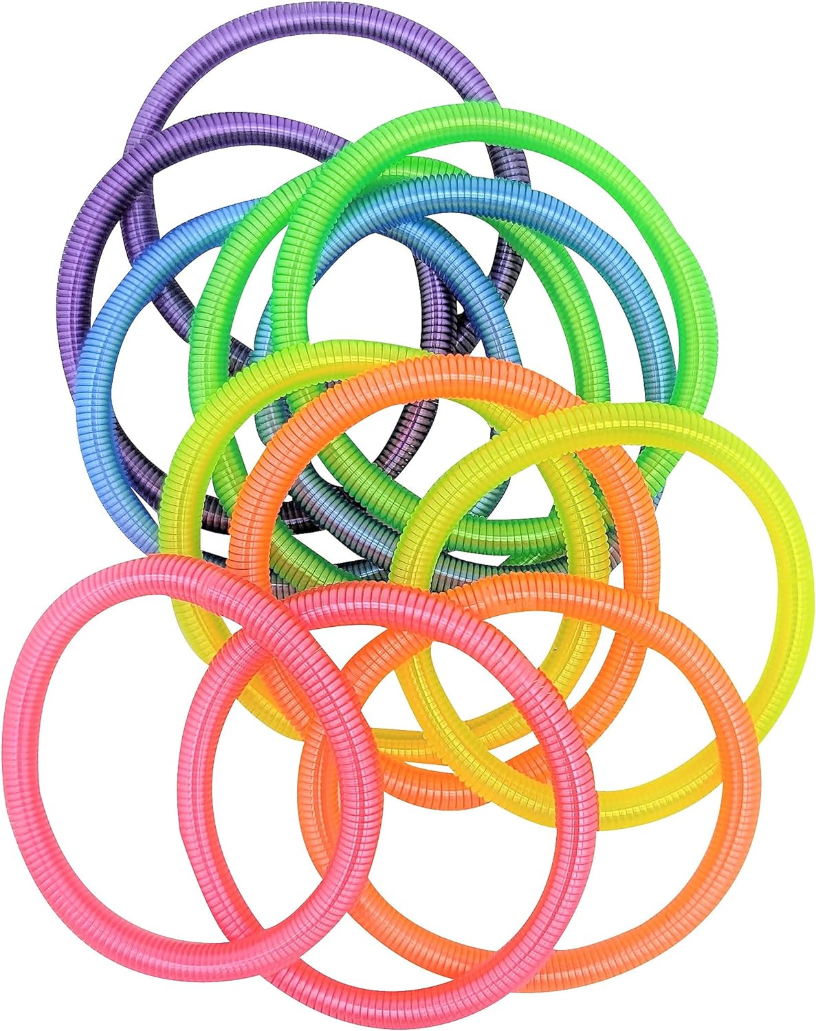 12 Pack- Bright NEON Coil Spring Bracelet 80's 90s Wristbands in ...