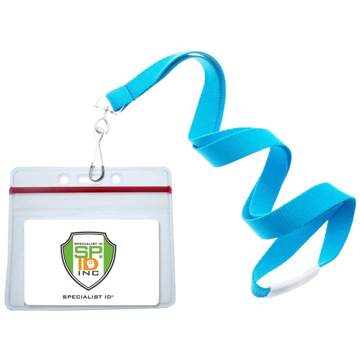 12 Pack - Bright Neon Lanyards with Clear Resealable Horizontal Badge ...