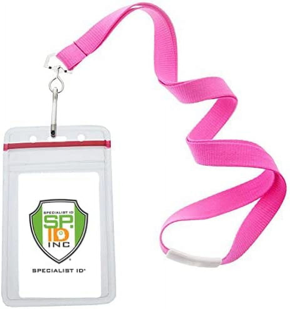 12 Pack - Bright Neon Lanyards with Clear Resealable Vertical Badge ...