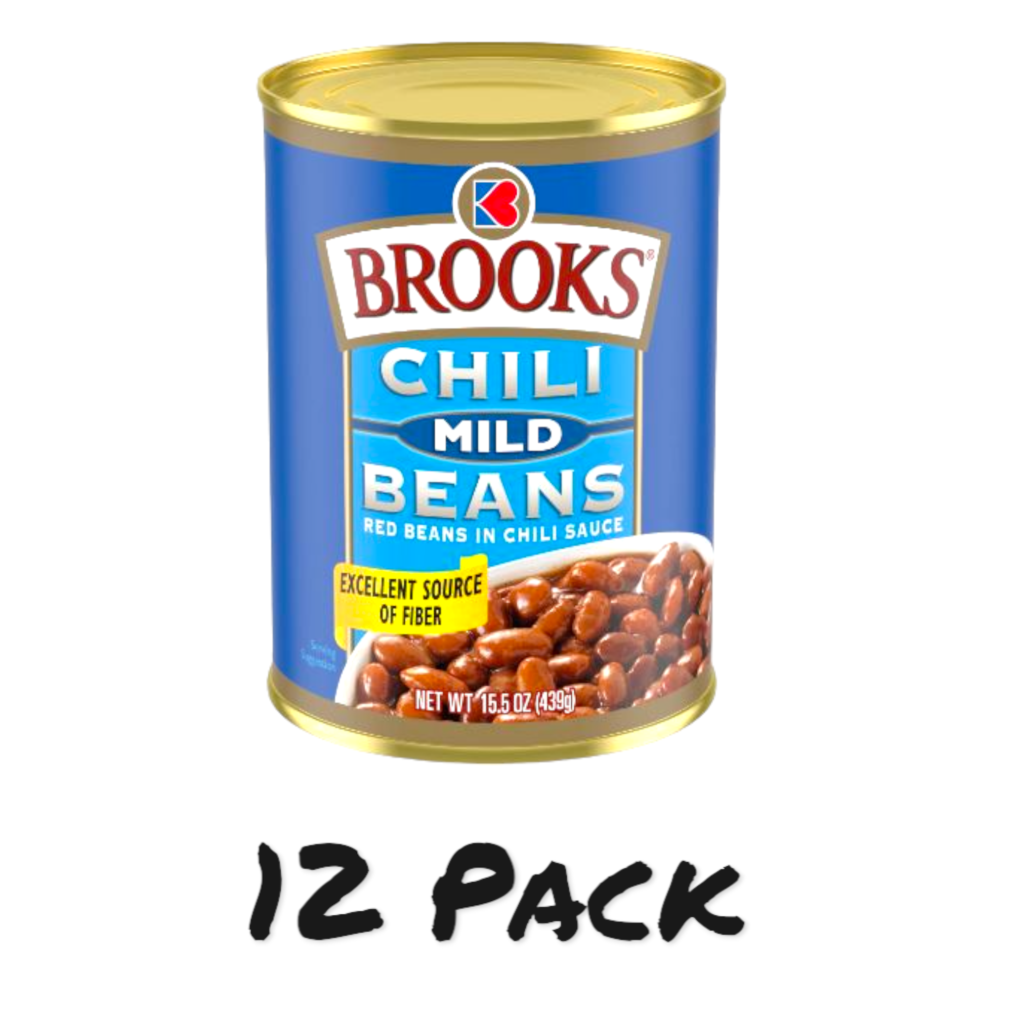 ( 12 Pack) Brooks Chili Beans, Canned Red Beans in Chili Sauce, Mild ...