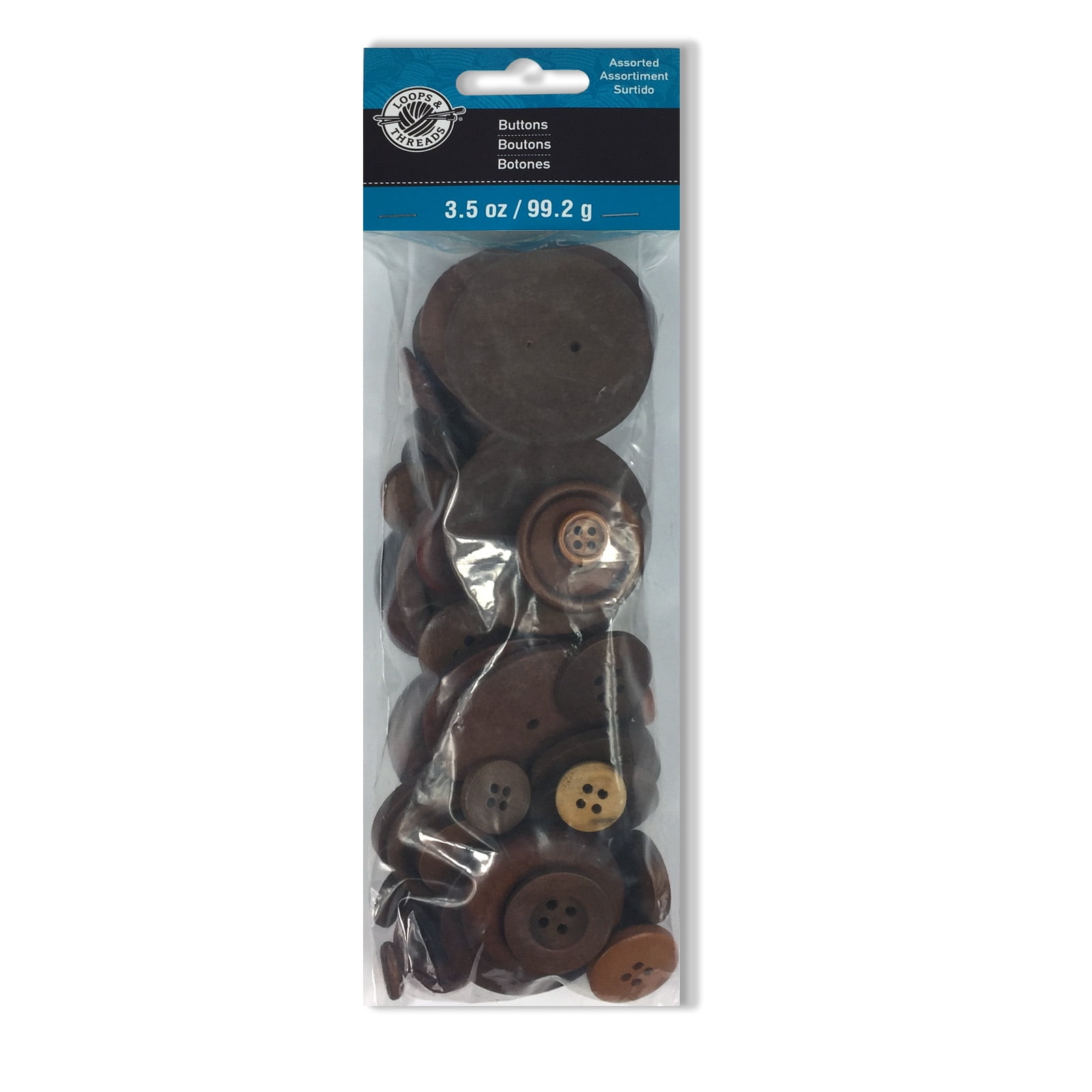 12 Pack: Brown Wooden Buttons Set by Loops & Threads - Walmart.com