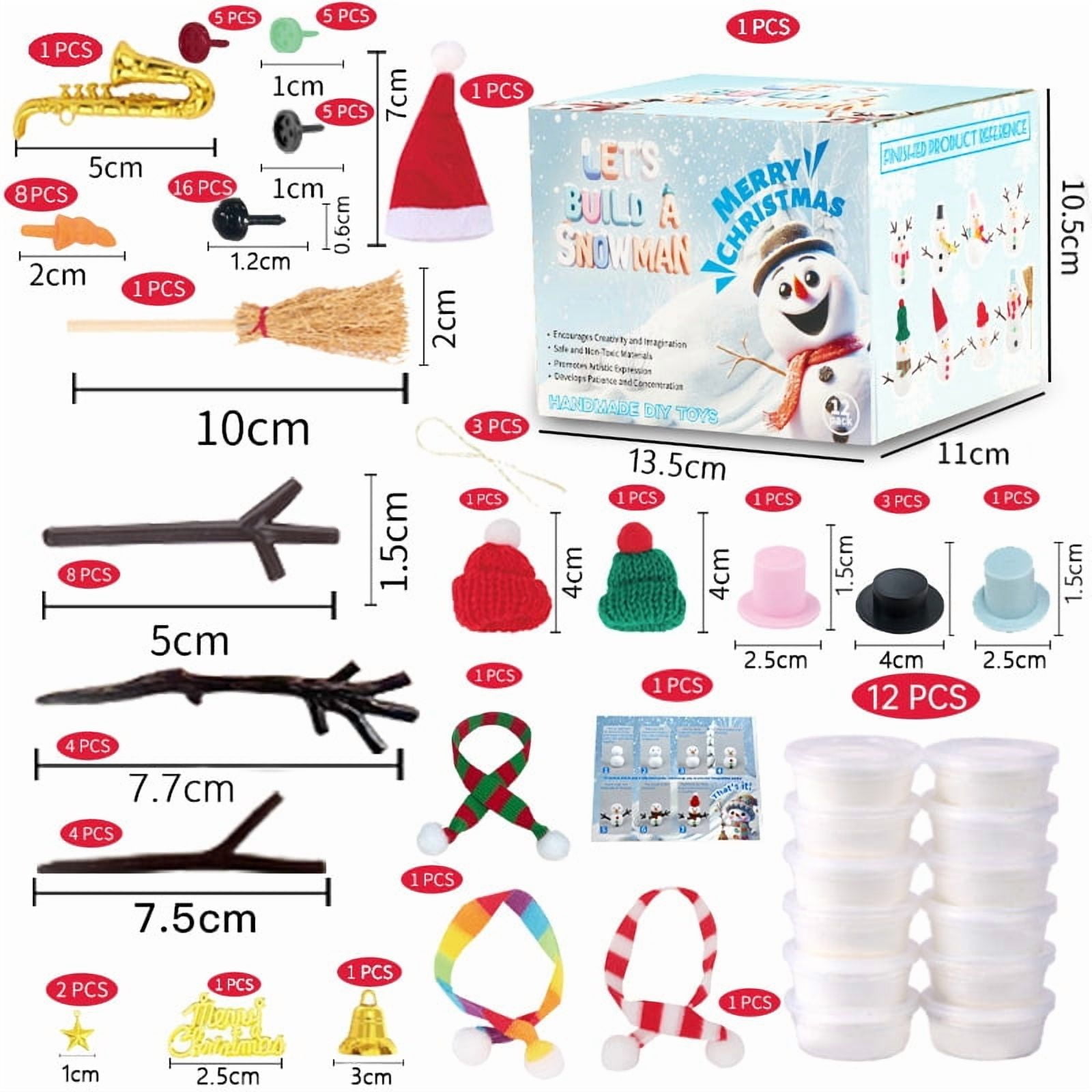 12 Pack Build a Snowman Kit Snowman Crafts,Modeling Clay Snowman DIY ...