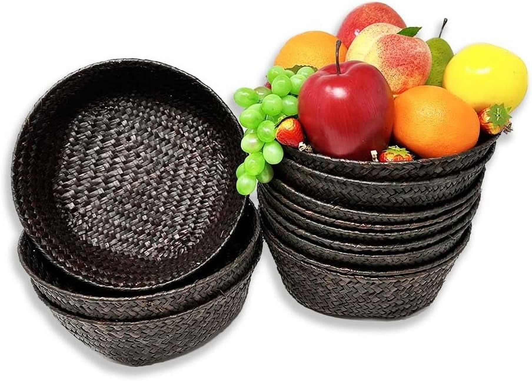12 Pack Bulk Basket 6" Round Tray Basket Multipurpose Gift Basket Food ...