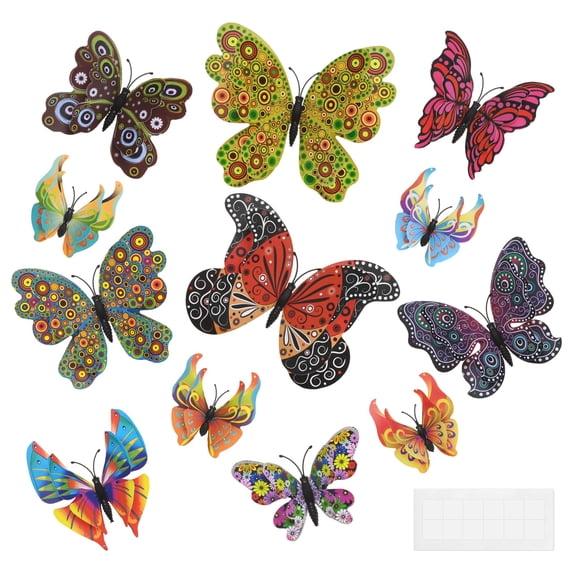 12 Pack Butterfly Wall Decor, 3D Sticker Spring Decor, Magnetic Wall ...