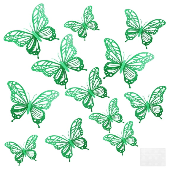 12 Pack Butterfly Wall Decor, Hollow 3D Butterflies Stickers Wall Art ...