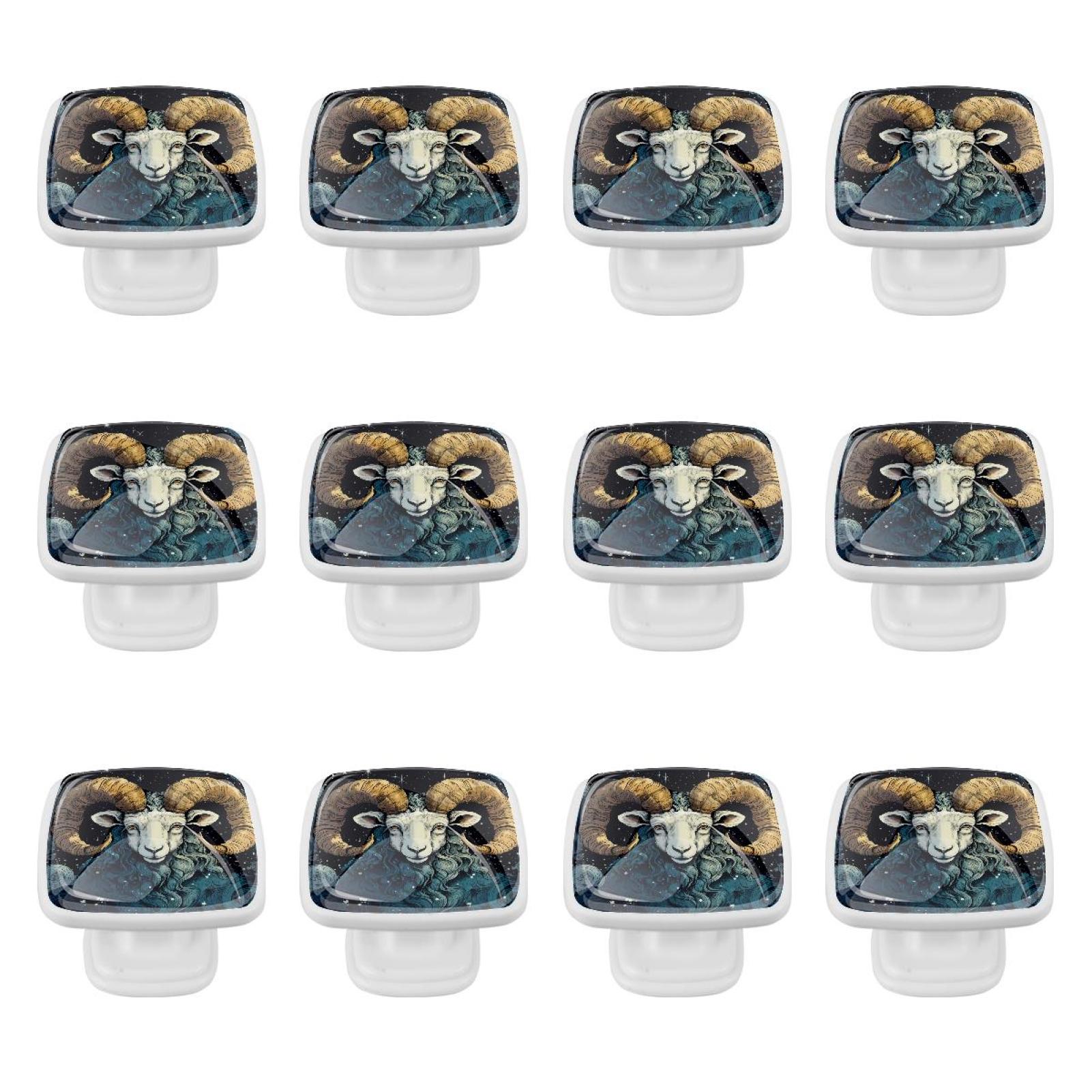 12 Pack Cabinet Knobs Square Knobs Aries Drawers Cabinet Hardware ...