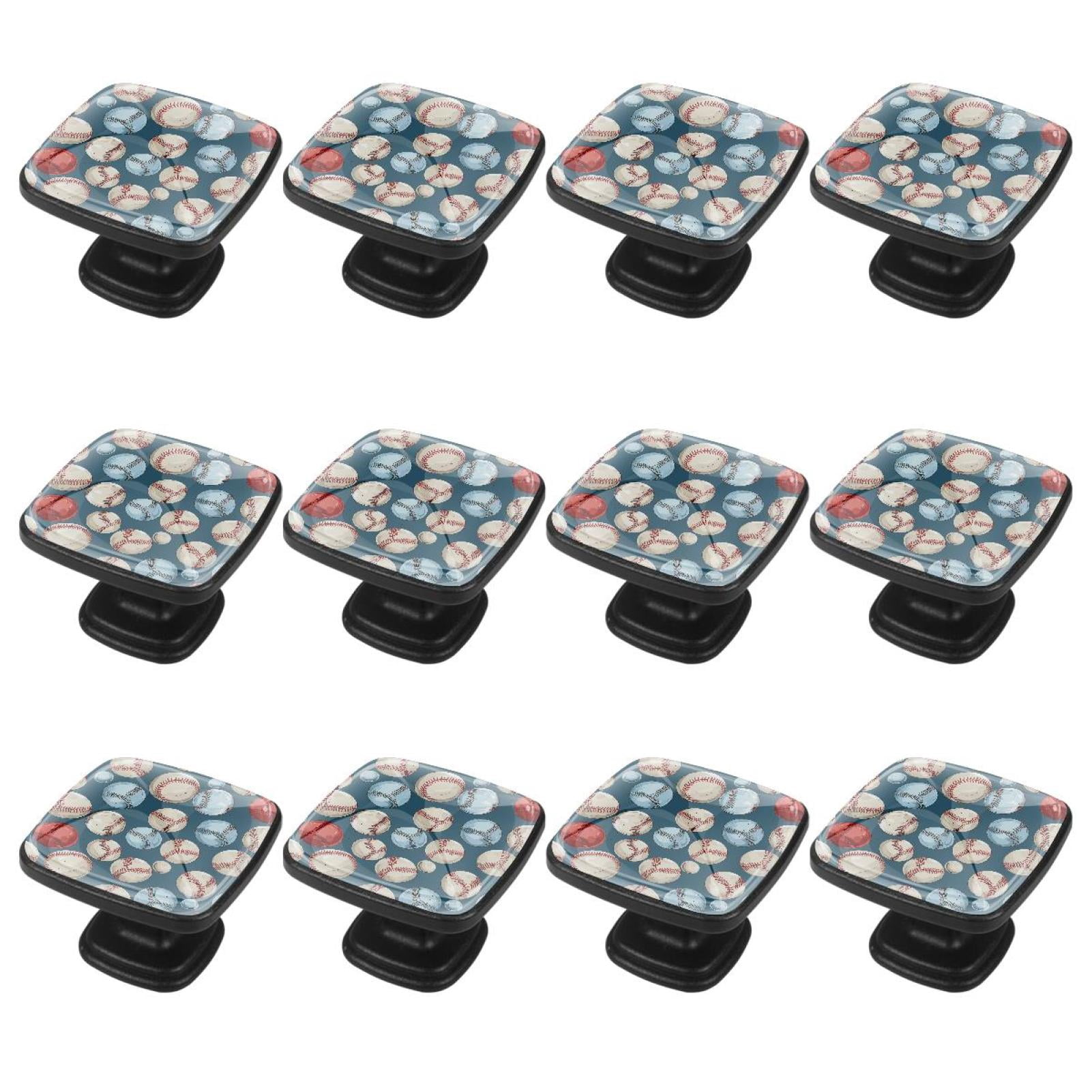 12 Pack Cabinet Knobs Square Knobs Baseball Drawers Cabinet Hardware ...