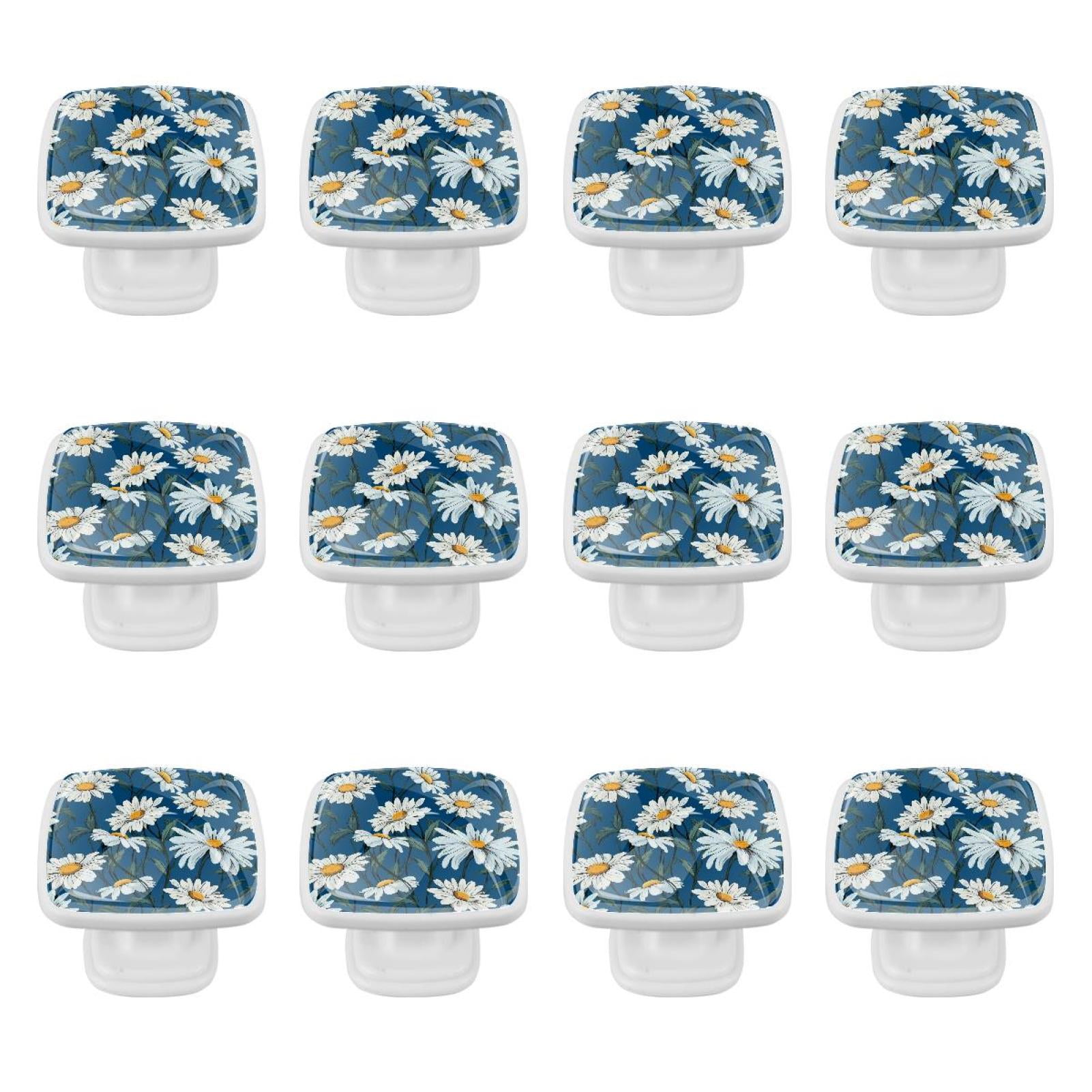 12 Pack Cabinet Knobs Square Knobs Daisy Drawers Cabinet Hardware 5888
