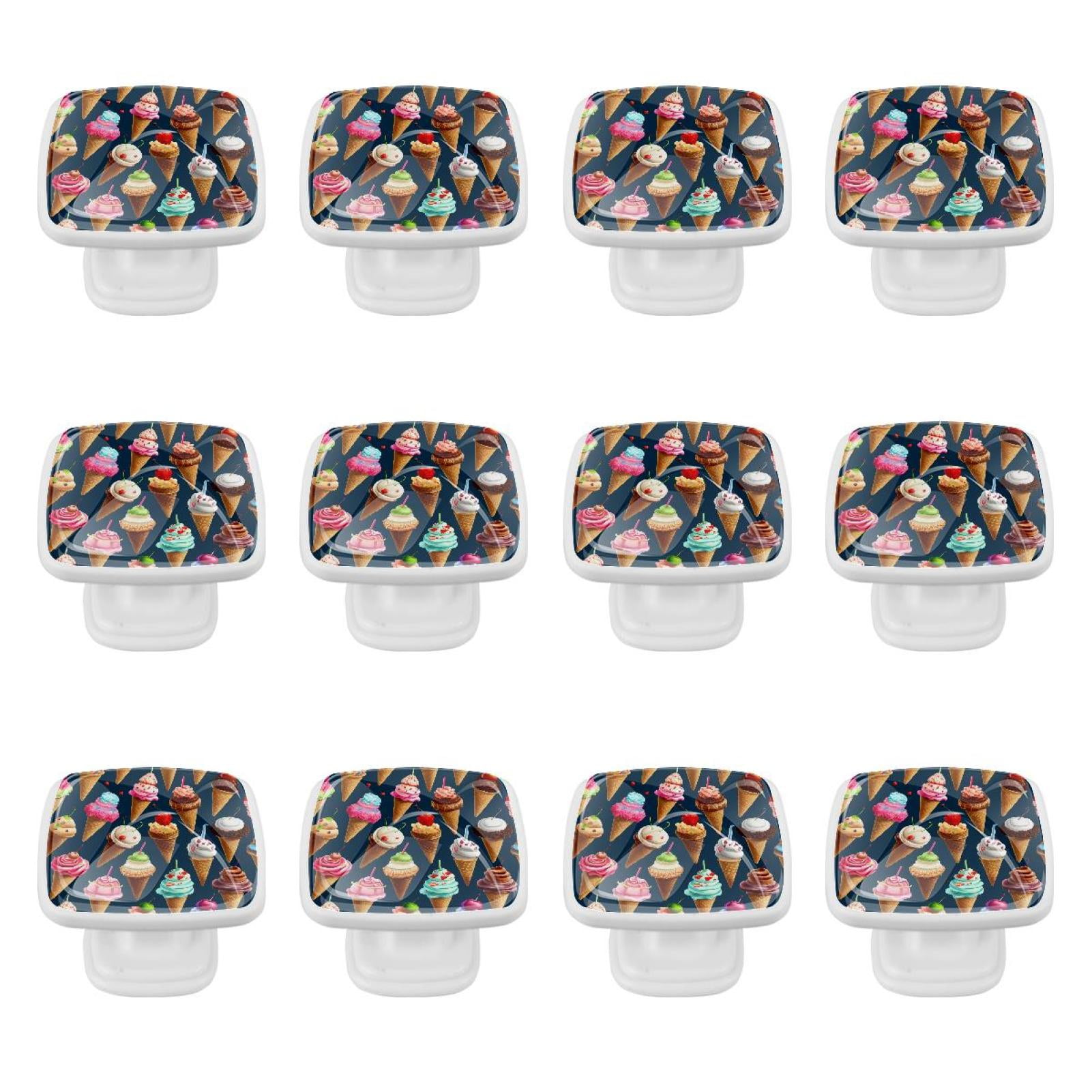12 Pack Cabinet Knobs Square Knobs Ice Cream Drawers Cabinet Hardware ...
