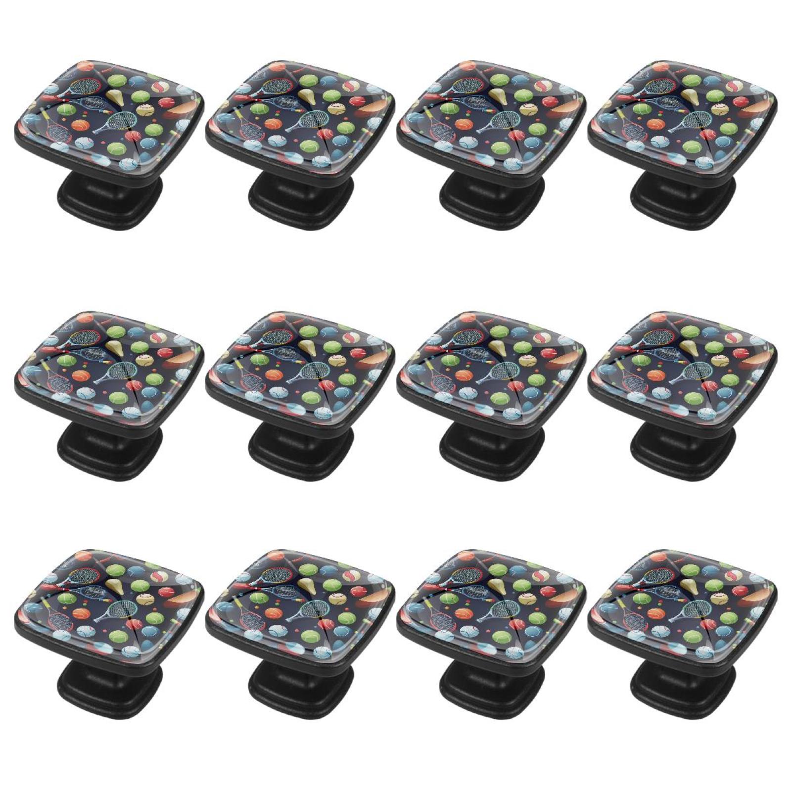 12 Pack Cabinet Knobs Square Knobs Tennis Ball Drawers Cabinet Hardware ...