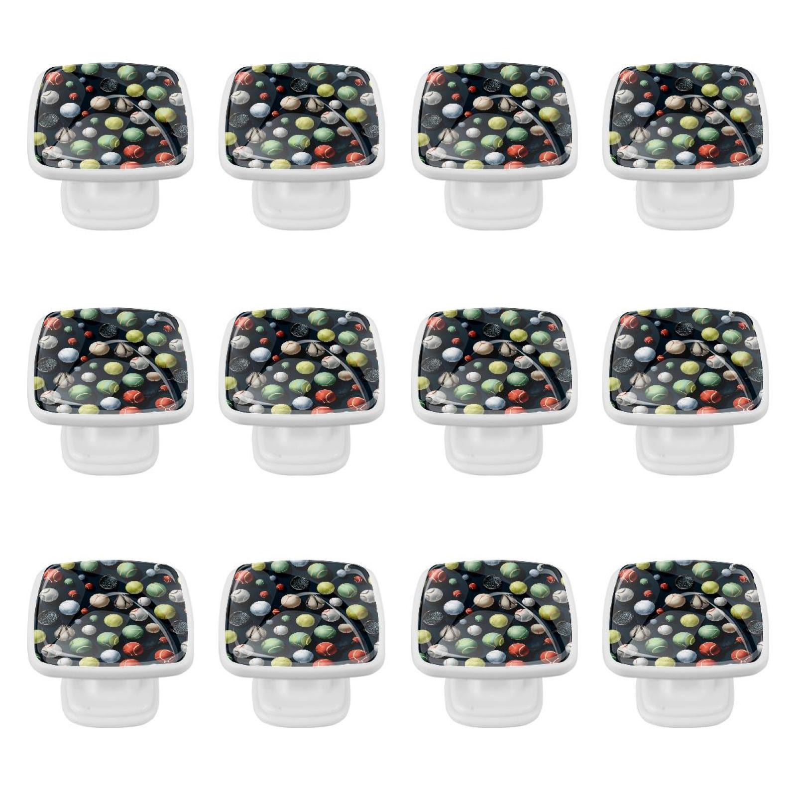 12 Pack Cabinet Knobs Square Knobs Tennis Ball Drawers Cabinet Hardware ...