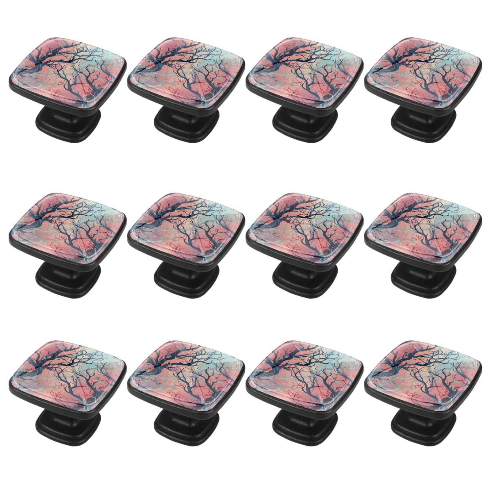 12 Pack Cabinet Knobs Square Knobs Tree Drawers Cabinet Hardware ...