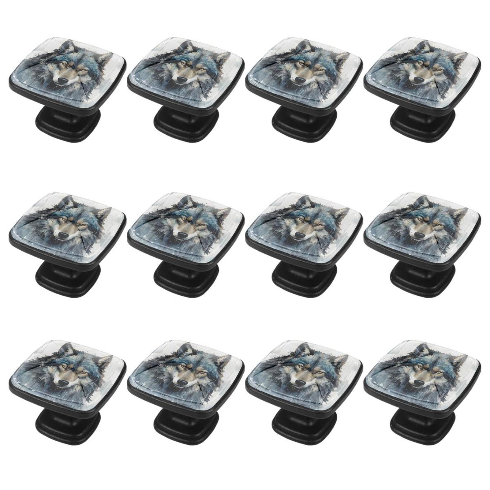 12 Pack Cabinet Knobs Square Knobs Wolf Drawers Cabinet Hardware ...