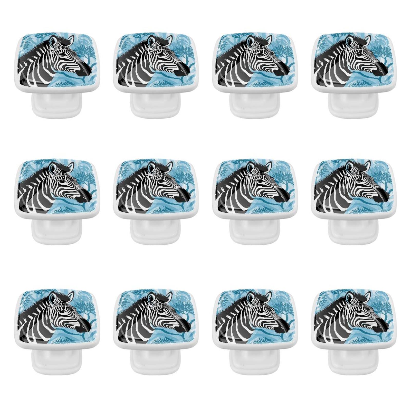 12 Pack Cabinet Knobs Square Knobs Zebra Drawers Cabinet Hardware ...