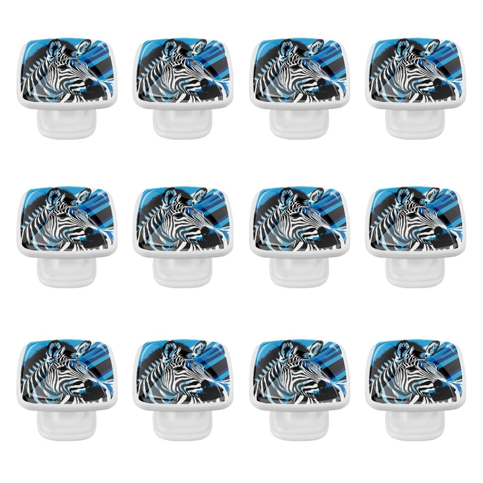 12 Pack Cabinet Knobs Square Knobs Zebra Drawers Cabinet Hardware ...