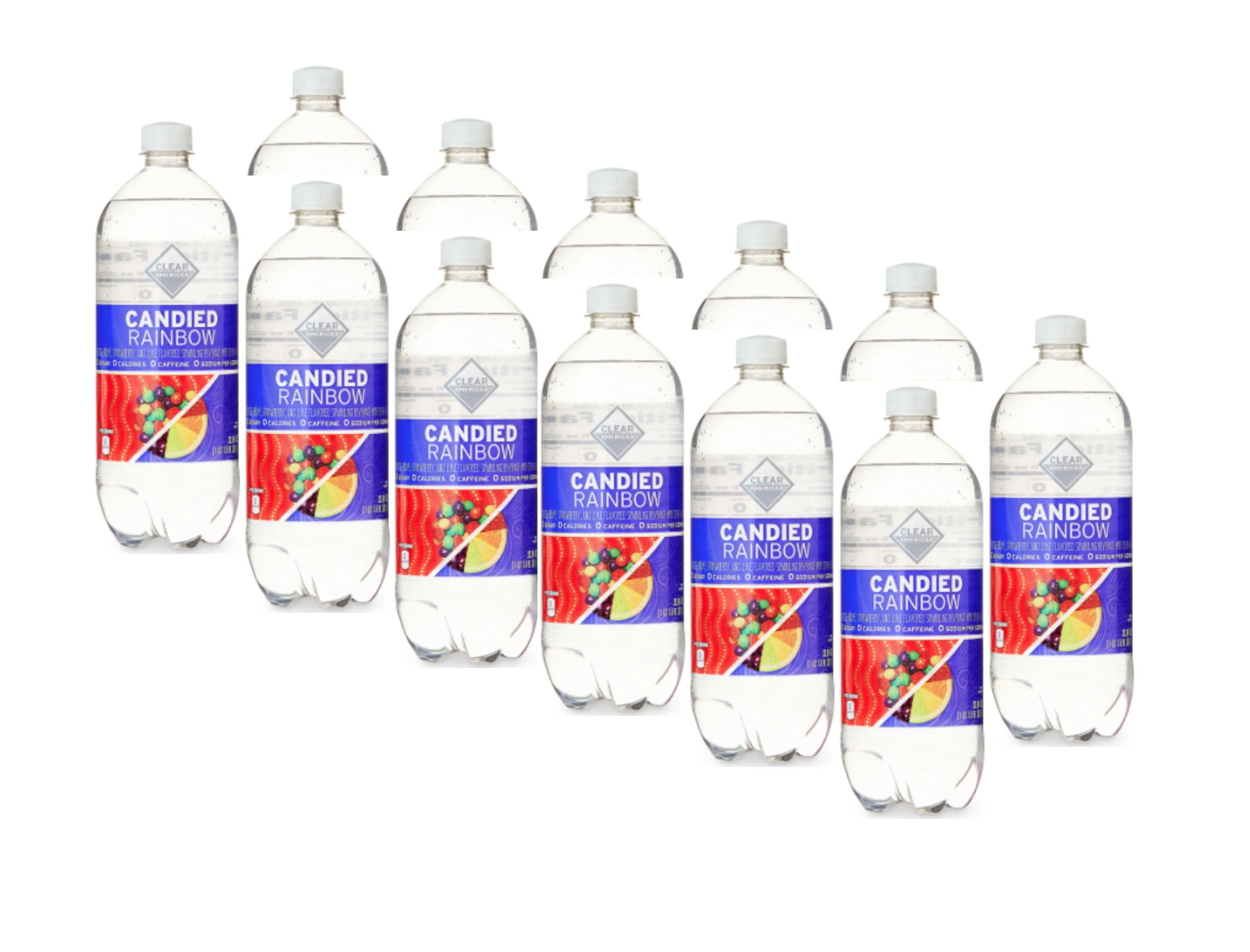 (12 Pack)- Candied Rainbow Sparkling Water, 33.8 fl oz Bottle - Walmart.com