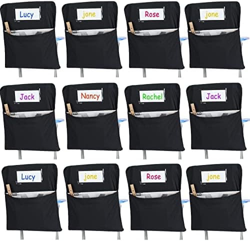 12 Pack Canvas Chair Pockets for Classrooms 17 x 20 Inches Large ...