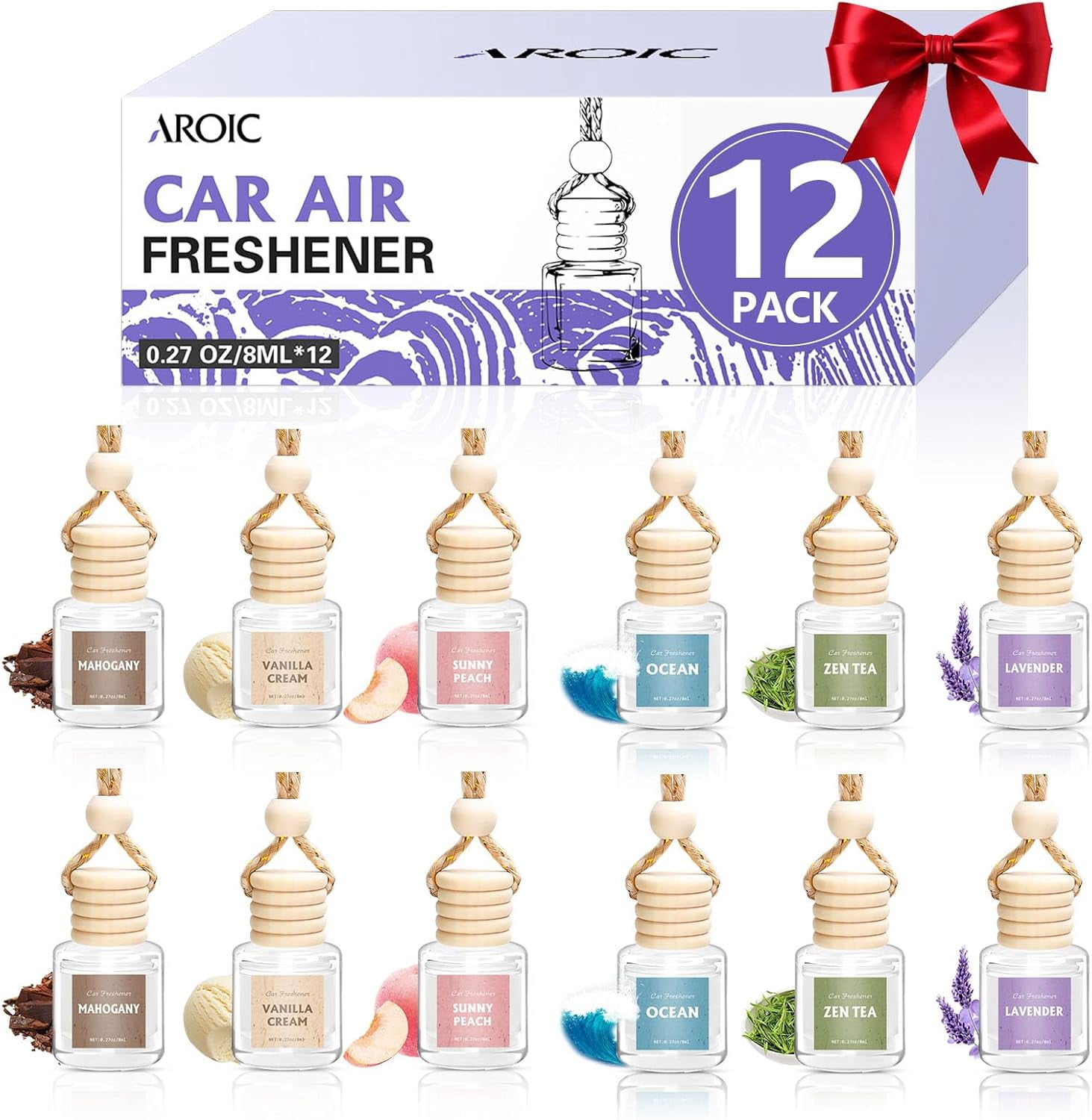 12 Pack Car Air Freshener, Car Smell Air Freshener Diffuser Essential ...