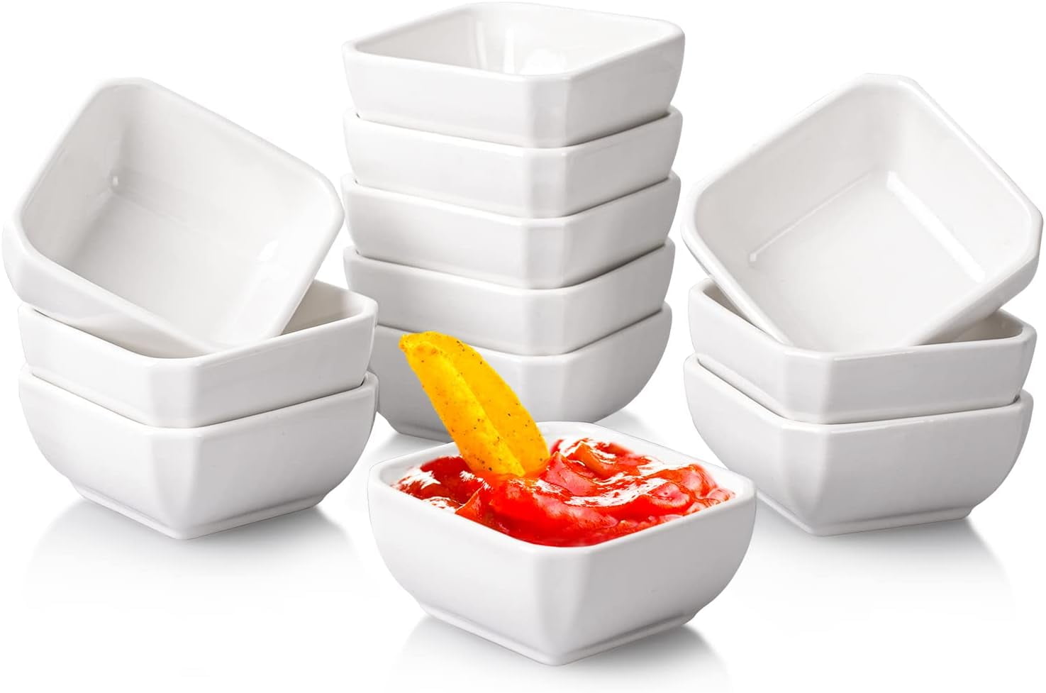 12 Pack Ceramic Dipping Bowls, 3 Oz Soy Sauce Dish, Small Dip Bowls Set ...