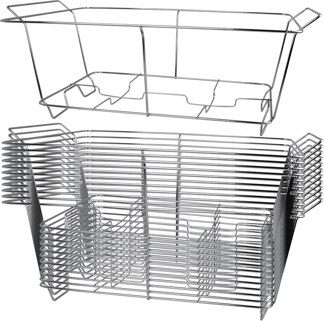 12 Pack Chafing Wire Rack Buffet Stand Chrome Frame for Events, Parties ...