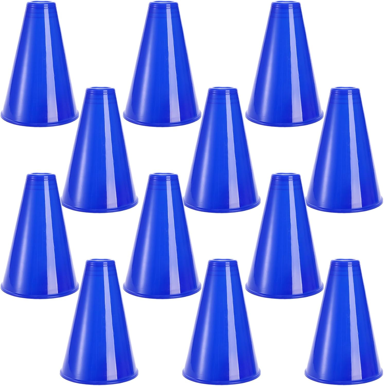 12 Pack Cheer Megaphone, Plastic Blue Megaphone Party Accessory for ...