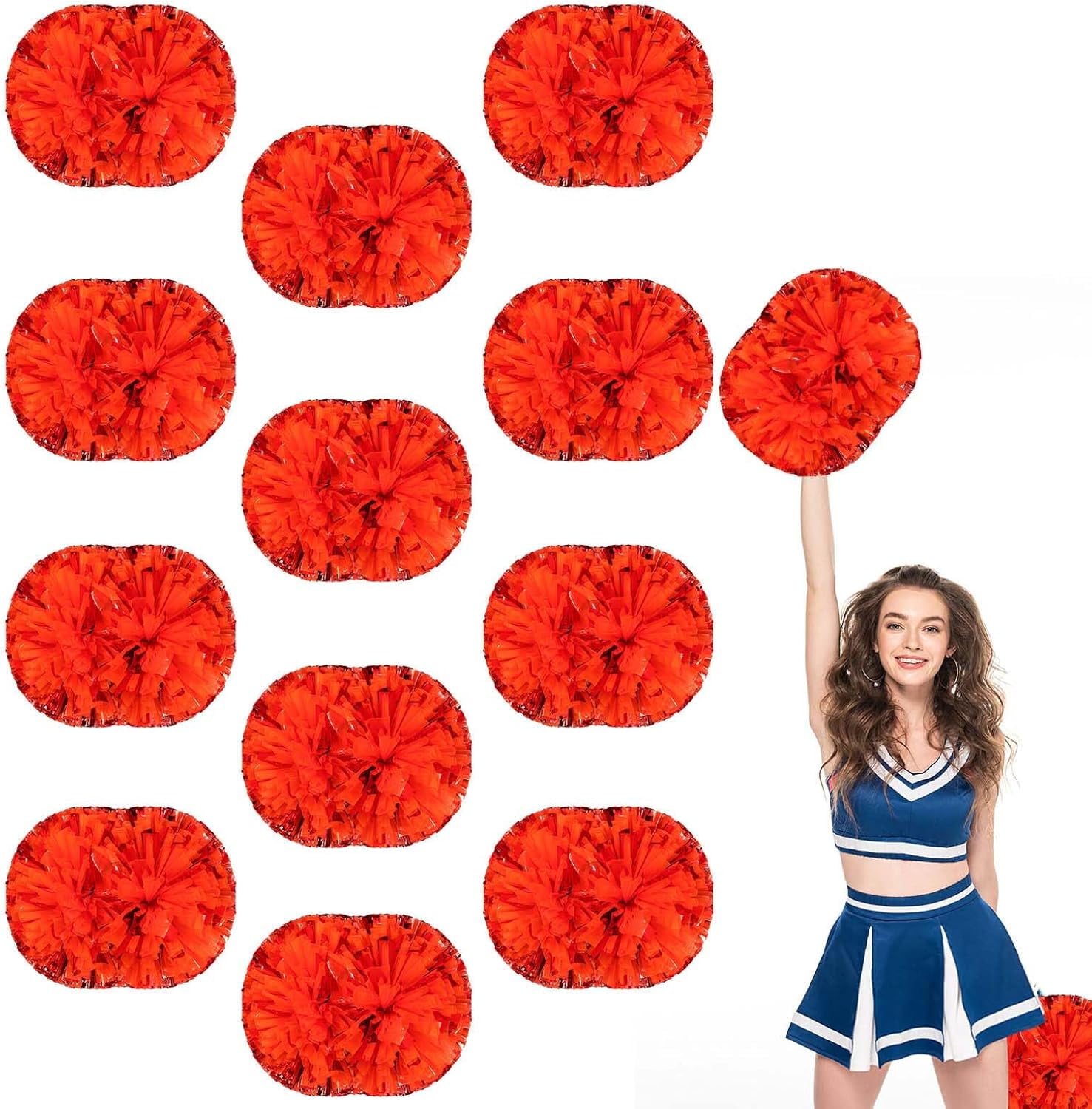 12 Pack Cheerleading pom poms,Handheld Cheer pom poms, Sports Cheer ...