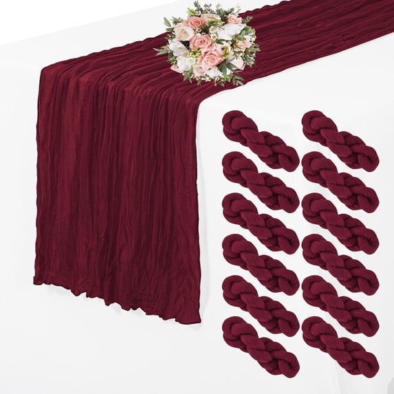 12 Pack Cheesecloth Table Runner 35 x 70 inch Long Boho Cheese Cloth ...