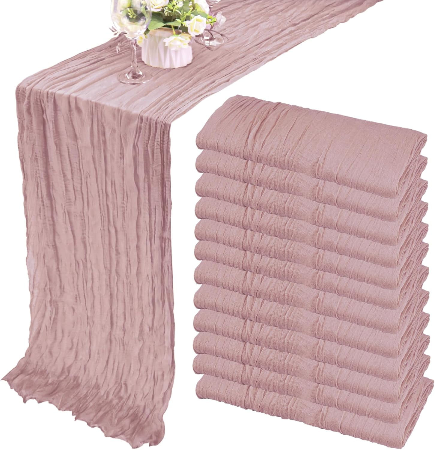12 Pack Cheesecloth Table Runner 35x72 Inch Boho Gauze Rustic Cheese ...