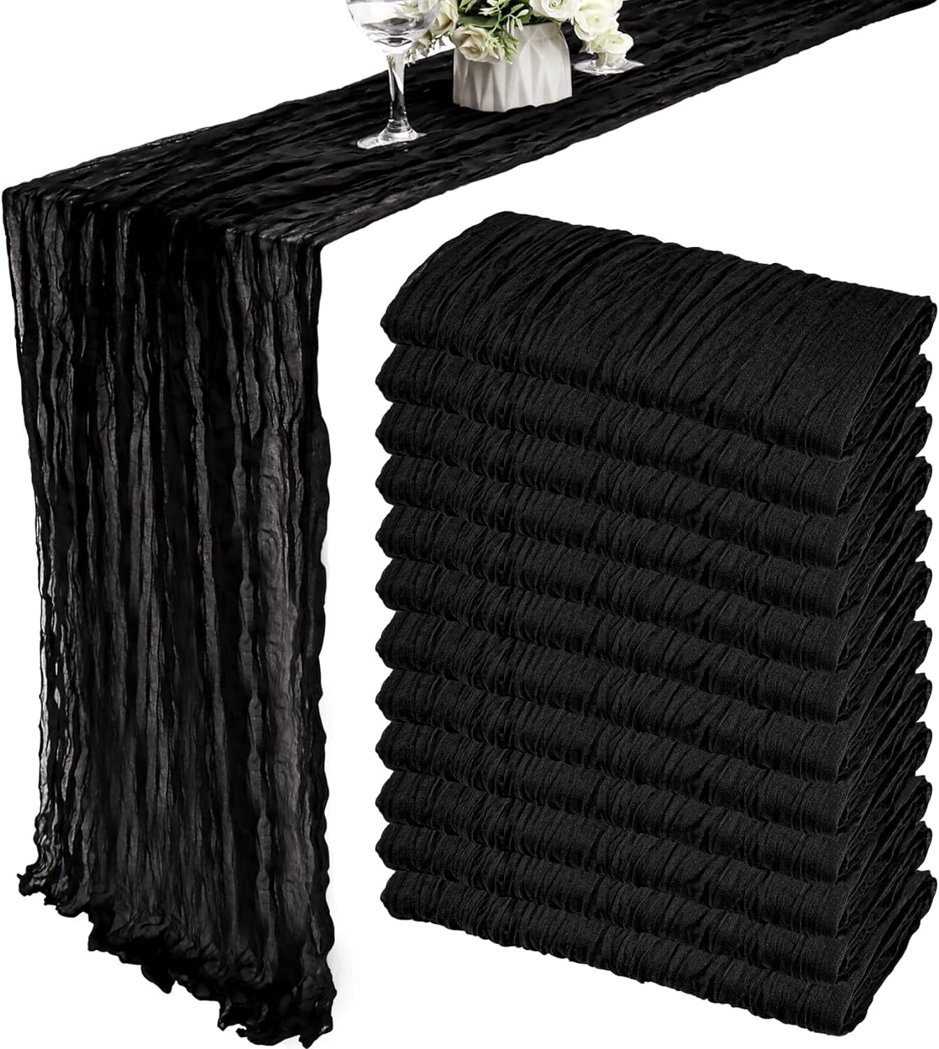 12 Pack Cheesecloth Table Runner 35x72 Inch Boho Gauze Table Runner ...