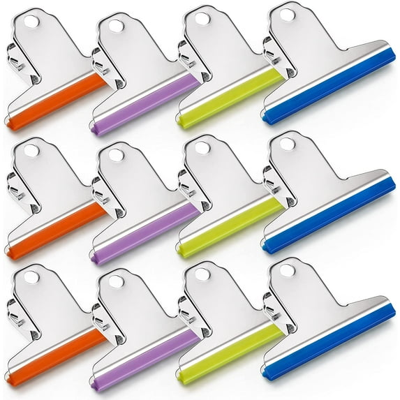 12 Pack Chip Bag Clips with Silicone Edges Protector[Safe to Use, Heavy ...
