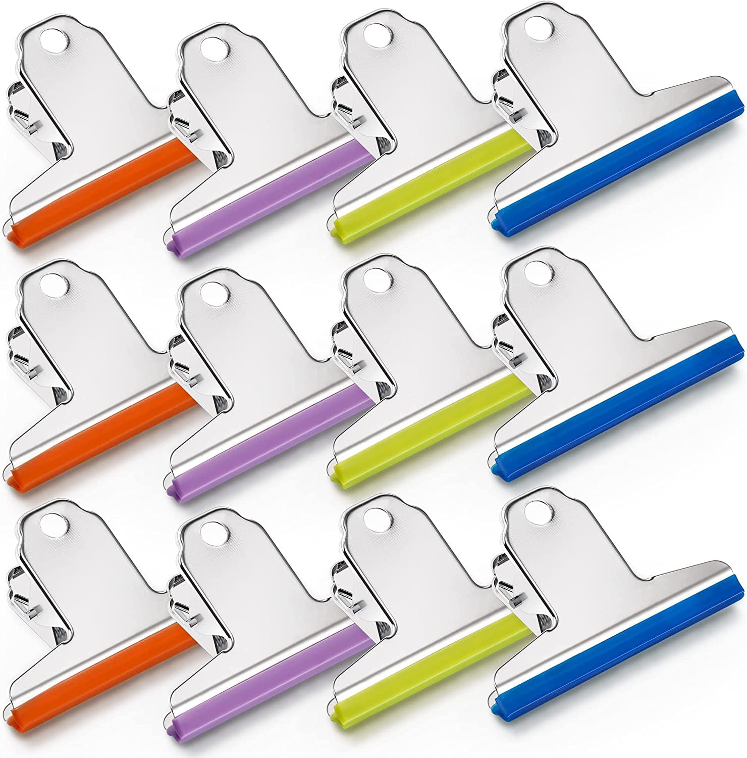12 Pack Chip Bag Clips with Silicone Edges Protector[Safe to Use, Heavy ...