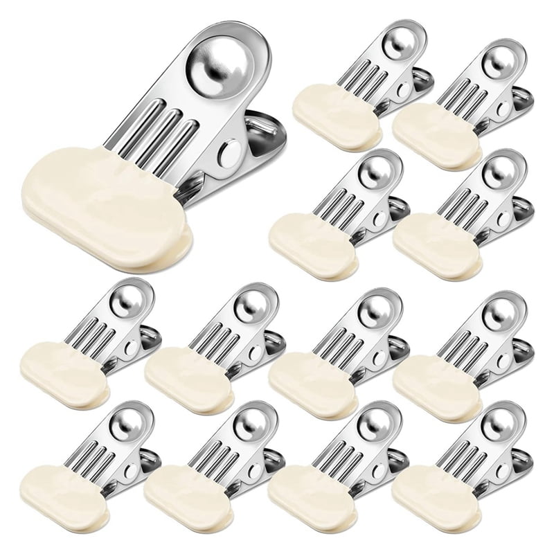 12 Pack Chip Bag Clips for Food Storage, Bread, Stainless Steel ...