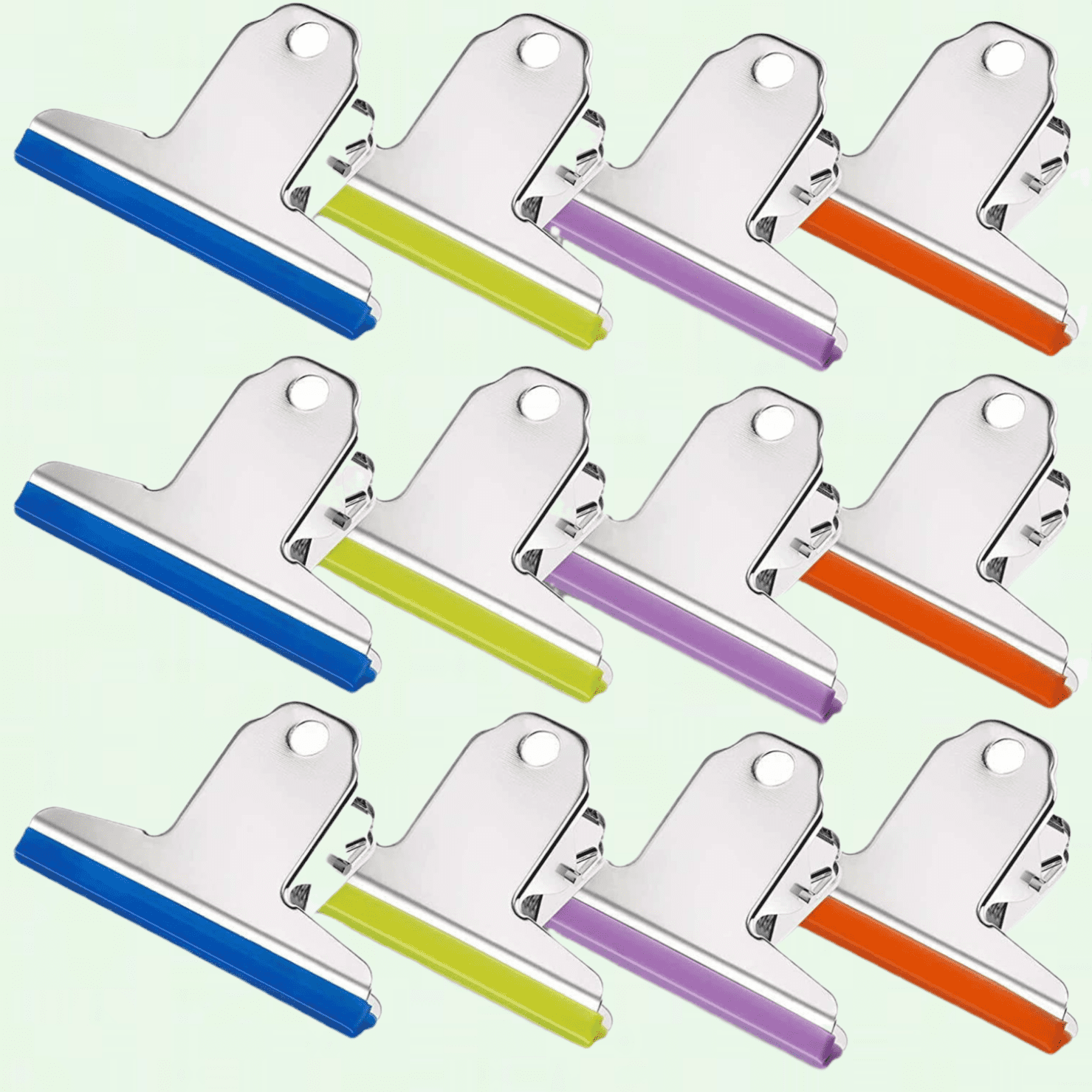 12 Pack Chip Bag Clips with Silicone Edges Protector, Heavy Duty, Tight ...