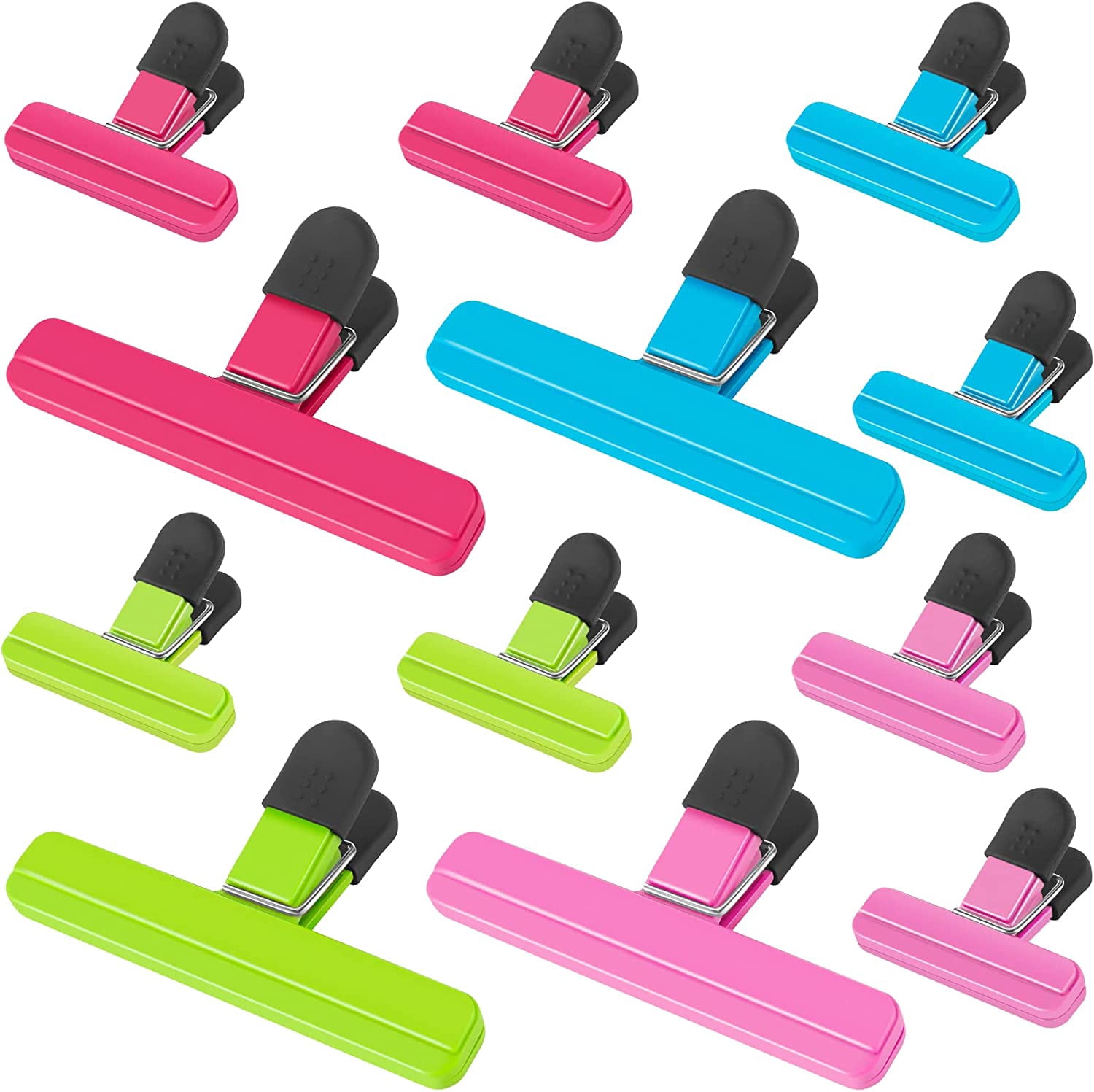 12 Pack Chip Clips, Food Bag Clips (4 Large & 8 Small Size), Kitchen ...