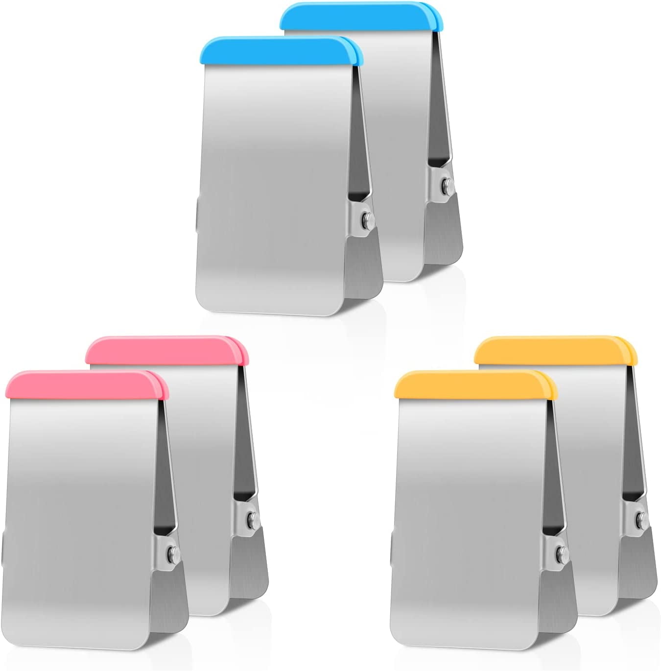 12 Pack Chip Clips Heavy Duty with Colored Silicone | Stainless Steel ...