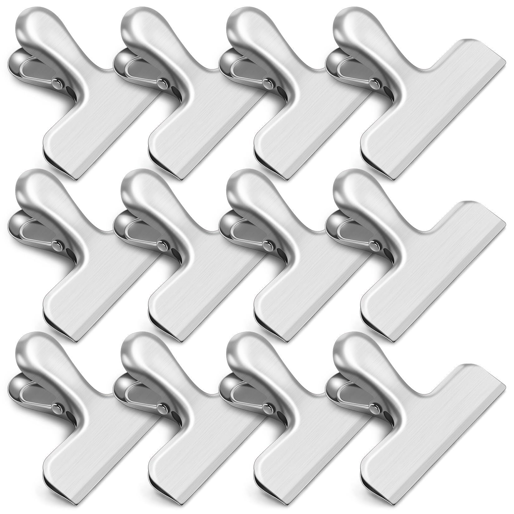 12 Pack Chip Clips, Stainless Steel Bag Clips Food Clip, Heavy Duty Bag ...