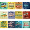 12 Pack Christian Motivational Bible Verse Posters - 12x12 Religious ...