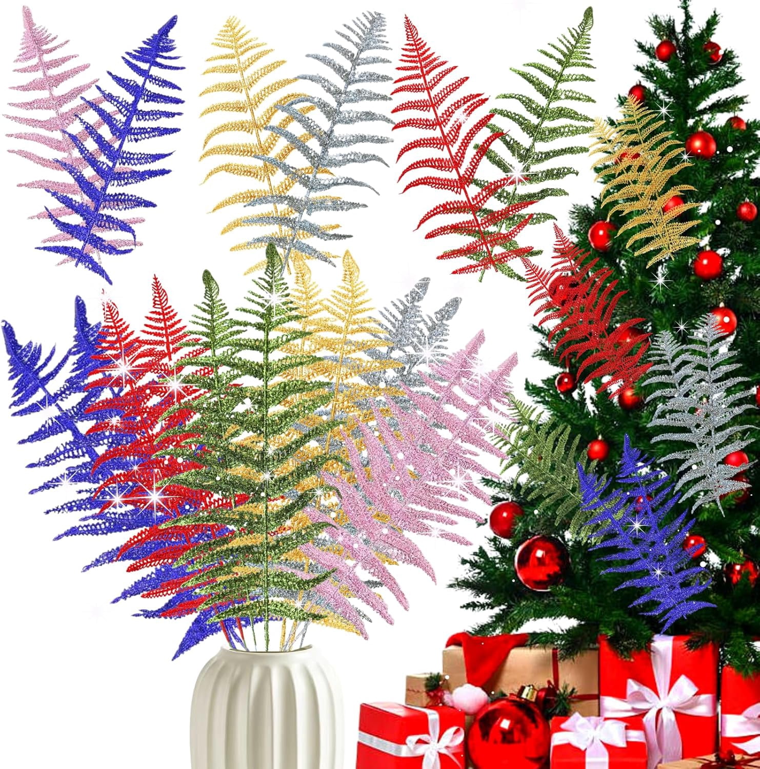 12 Pack Christmas Artificial Leaf Sprays Tropical Leaves Picks ...