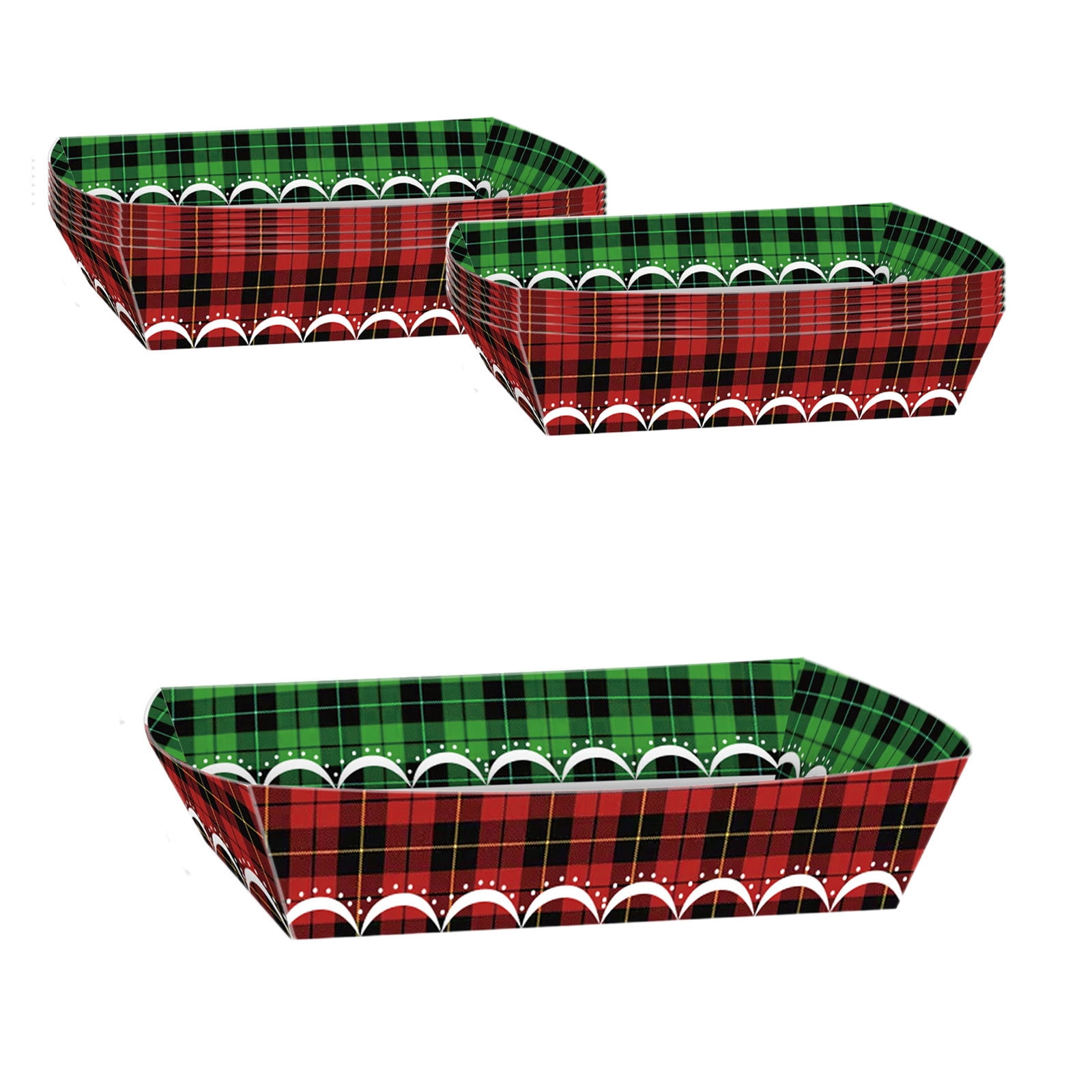 12 Pack Christmas Paper Food Tray Disposable Corn Chips Tray Paper ...