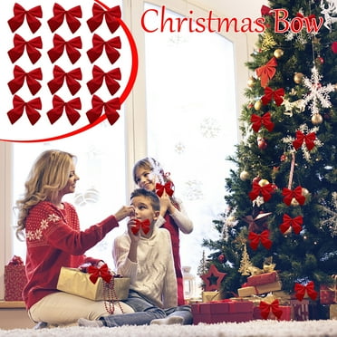 2 Pack Red Christmas Bows Outdoor Decorations, Large Christmas Tree ...